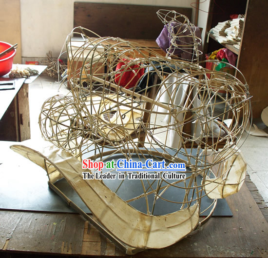 Traditional Handmade Lion Head Bamboo Framework Skeleton