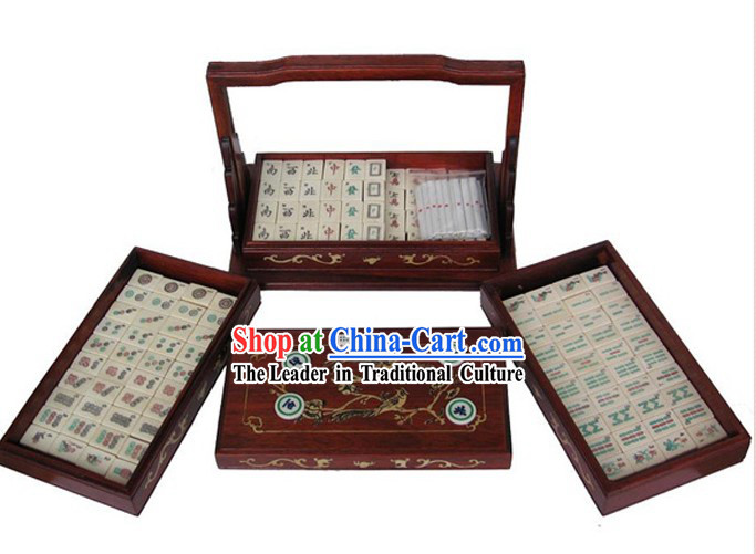 Supreme Traditional Chinese Mahjong Box and Mahjong Complete Set
