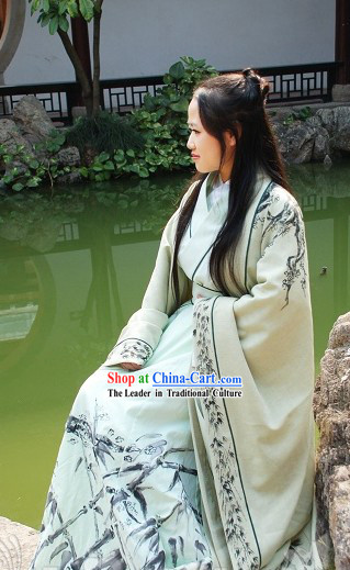 Chinese Hand Painted Swordsman Hanfu Full Set