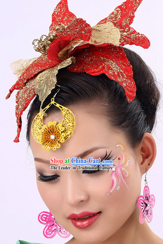 Chinese Folk Dance Costume Headpiece