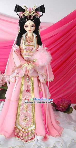 Pink Chinese Princess Wig and Hair Accessories