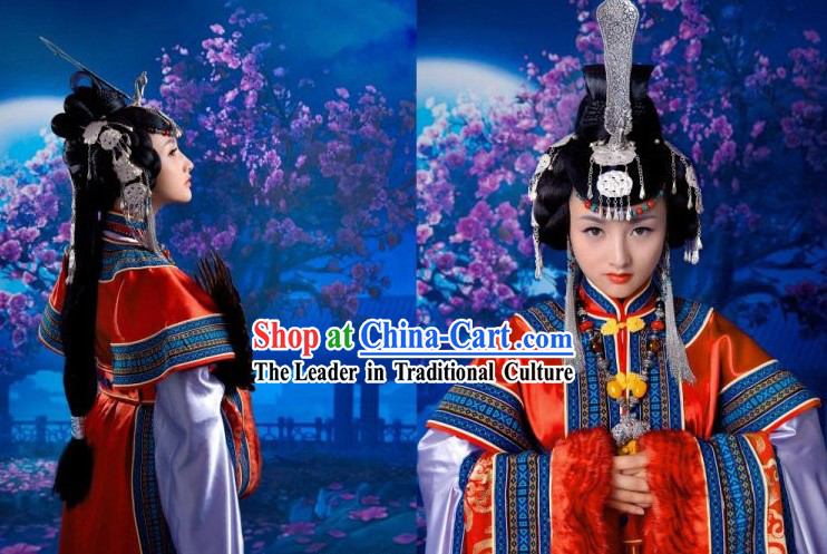 Traditional Chinese Tibetan Style Wu Lan Tu Ya Clothing and Hair ...