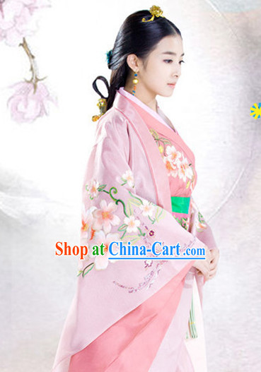 Ancient Chinese Imperial Princess Clothing Complete Set with Long Trail