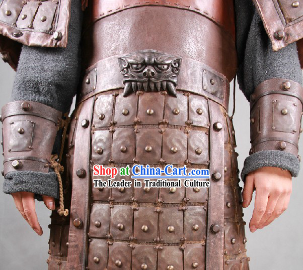 Ancient Chinese Armor Costume and Helmet for Men