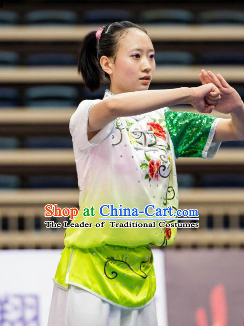 Top Wushu Long Fist Competition Suits Changquan Tourament Qigong Kung Fu Training Clothes ...