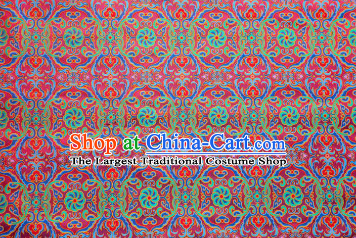 Traditional Chinese Classical Pattern Red Brocade Fabric Ancient Hanfu ...