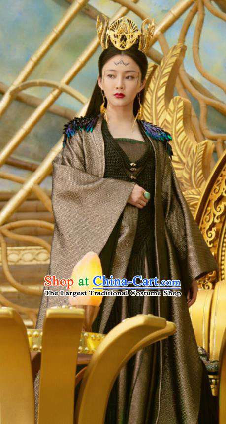 Chinese Ancient Queen Ling Yue Dress Drama Love and Destiny Goddess Liu Qianhan Costumes and ...