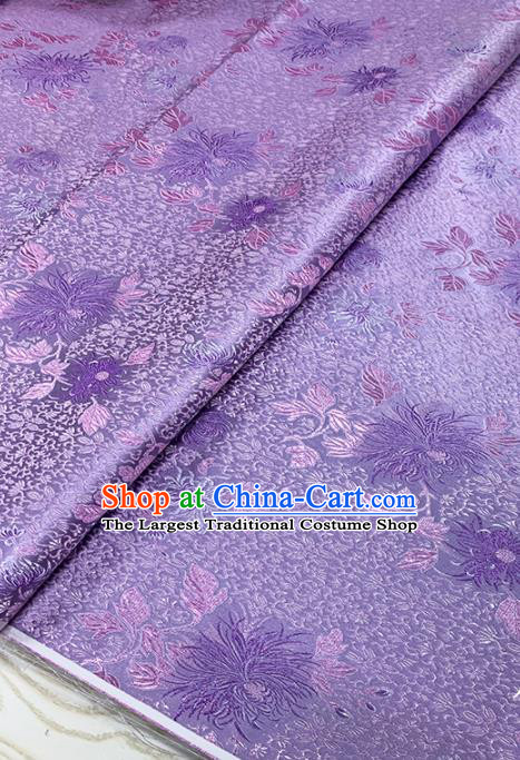 Chinese Classical Fireworks Pattern Design Light Purple Brocade Fabric ...